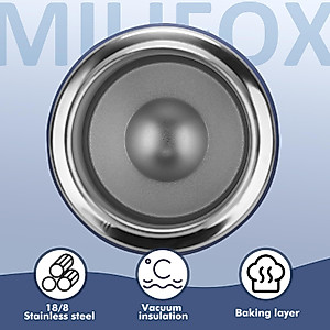 Milifox 12 oz Insulated Water Bottle, Double Wall Vacuum Insulated Stainless Steel Water Bottles - Wide Mouth Leakproof BPA Free Water Bottle with Chug Lid, 18 Hours Cold and 8 Hours Hot(Dark Blue)