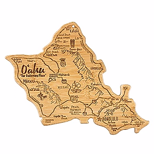 Totally Bamboo Destination Oahu Serving and Cutting Board, Includes Hang Tie for Wall Display