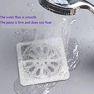 NLAIKE 50 PCS 4" X 4" Disposable Shower Drain Cover Hair Catcher, 2024 New Shower Drain Hair Catcher Mesh Stickers for Bathroom, Washbasin, Bathtub,Kitchen, Sink for Human and pet Hair