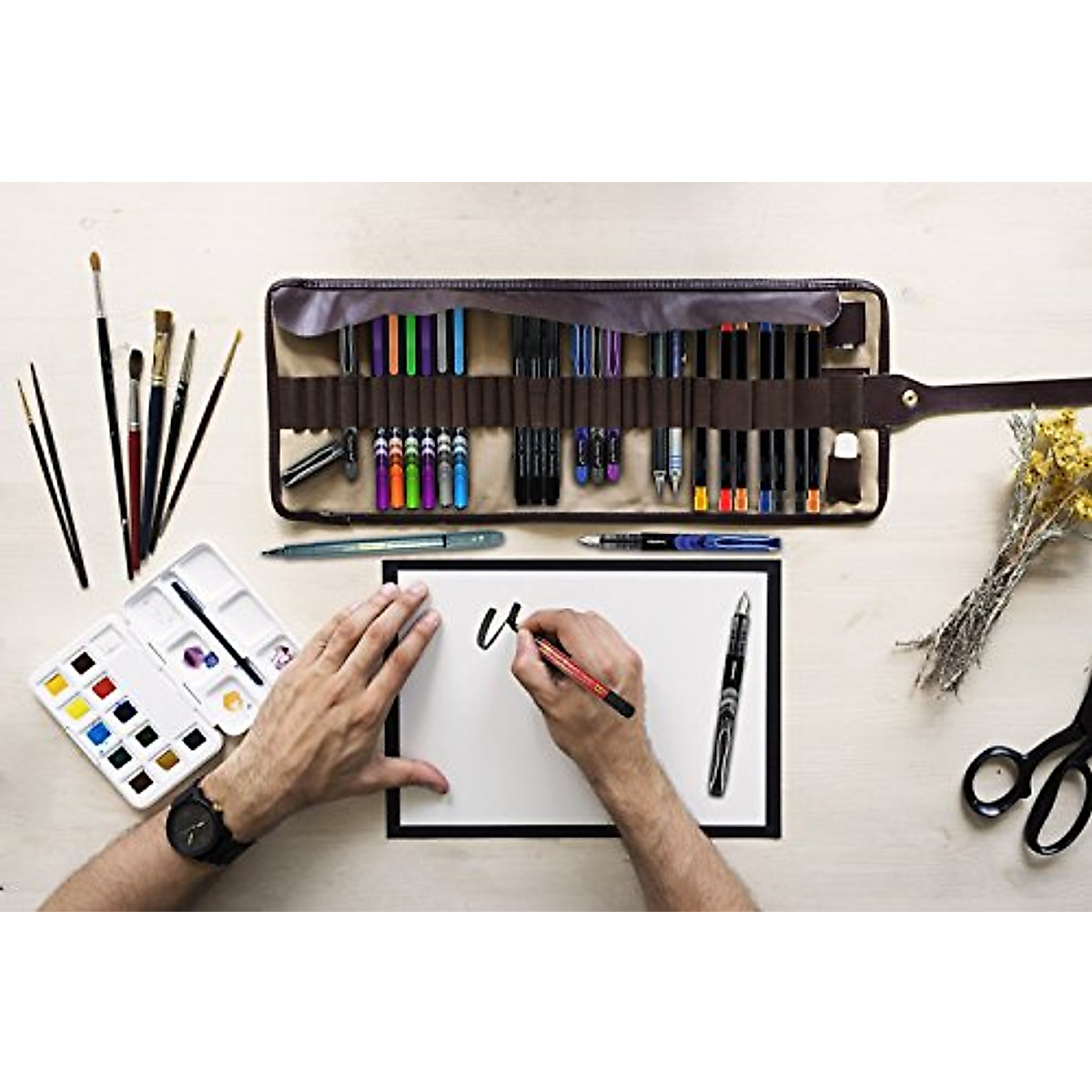 Zebra Pen Zensations Fountain Pen Set, Fine Point 0.6mm, Black Non-Toxic Ink, Stainless Steel Nib, Disposable, 2-Pack (04112)