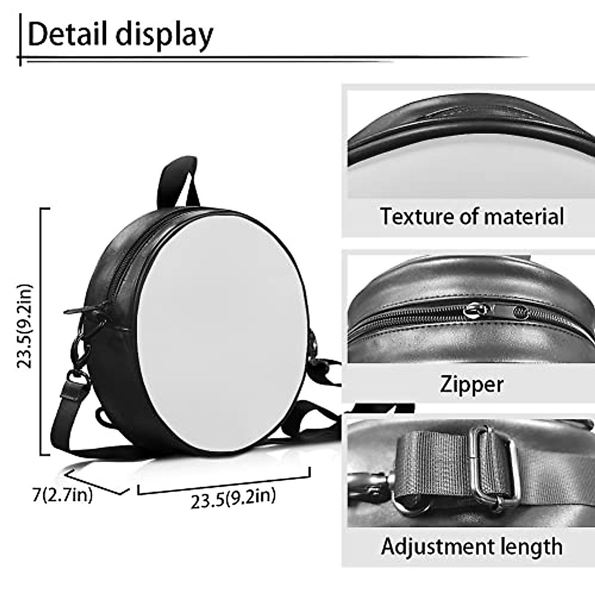 Boatee Frog with Mushroom Round Shoulder Tote Bags with Small Zip Card Holder Bag, Women's Crossbody Shoulder Handbags and Mini Leather Zip Card Coin Wallet