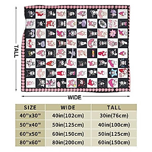 Kawaii Super Soft Blanket Cute Cartoon Blanket Plush Blanket All Season Flannel Fleece Blanket for Kids Adult Style 1-50“*40”