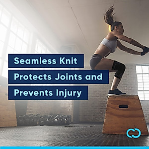 Copper Compression PowerKnit Knee Sleeve- Copper Stabilizer Support Brace for Meniscus Tear, ACL, MCL, Arthritis, Joint Pain Relief, Running, Sports, Hiking- Men & Women- Fits Right/Left - S/M