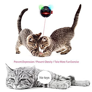 Cat Toy Interactive Automatic, Motion Activated Laser Toy for Indoor Cats/Dogs/Kitten/Kitty, USB Rechargeable, Auto On/Off, Fast and Slow Random Pattern, Silent Pet Laser Pointer Toy (P08)