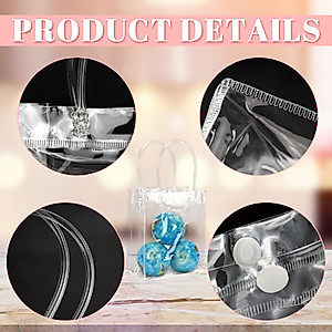 NEXXXI Clear Gift Bags with Handle, 55 Pack Plastic Bags Small Gift Wrap Tote Bags for Weddings, Parties, and More, 5.9 x 5.1 x 2.7 Inches