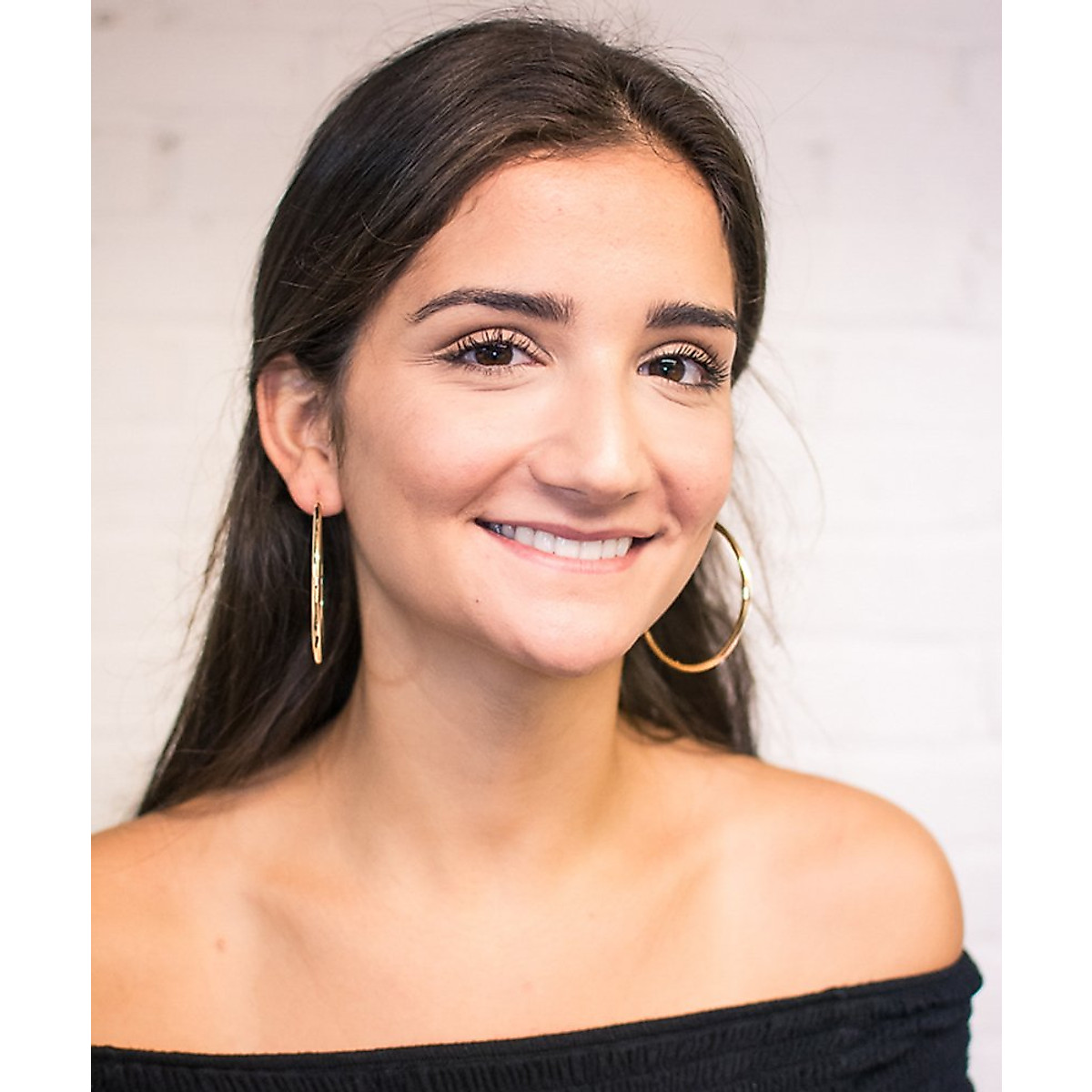 Extra Large 14K Yellow Gold Thick Tube Hoop Earrings, (3mm Tube) (60mm)