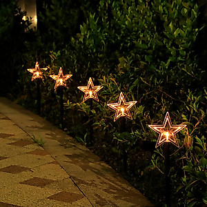 Solar String Light for Home Pathway Christmas Decor Party Fairy Lamp Outdoor Garden (Size:Star)