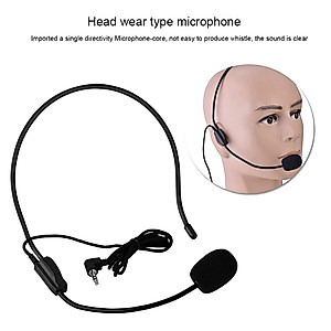 Bewinner Mini 3.5mm Head-Mounted Wired Microphone Condenser MIC for Voice Amplifier Speaker Compatible with Phone, pad, Android & Windows Smartphones and Tablet