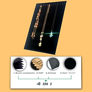 BUOOKCY 15 Inches Tall Necklace Display Stand, Necklace Display Stands for Selling,Black Velvet Jewelry Display Stand.(2 Pack)