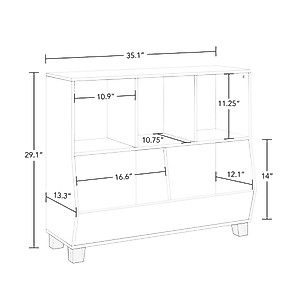 RiverRidge Kids Catch-All Multi-Cubby 35-Inch 2 Toy Organizer, White/Gray Bins