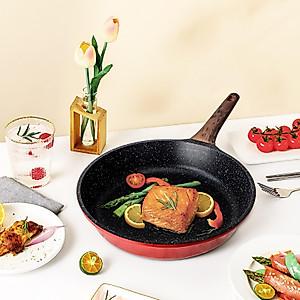 Vermonga Nonstick Frying Pan Skillet, 11-inch Non Stick Granite Fry Pan Egg Pan Omelet Pans Compatible with All Stovetops (Gas, Electric & Induction)