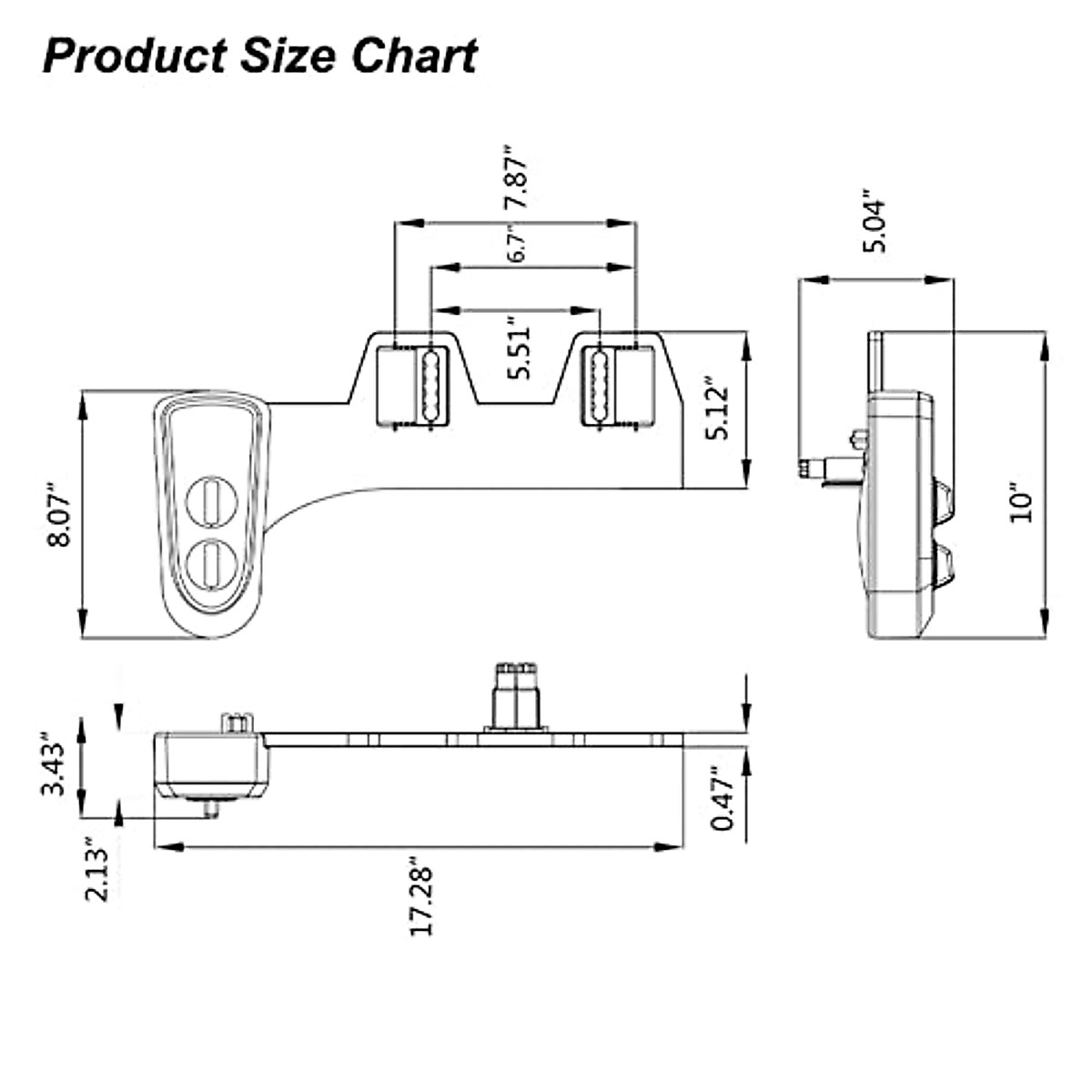 Haofy Bidet Attachment Deep Toilet Bidet Self Water Pressure Dual Nozzle Easy Installation for Womens Washing (3/8)