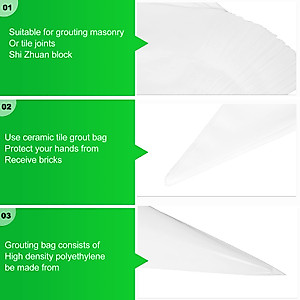 VAKUUM 50pcs Tile Grout Masonry Mortar Bag Heavy Duty Molded in Tip Piping Cement Bag/759