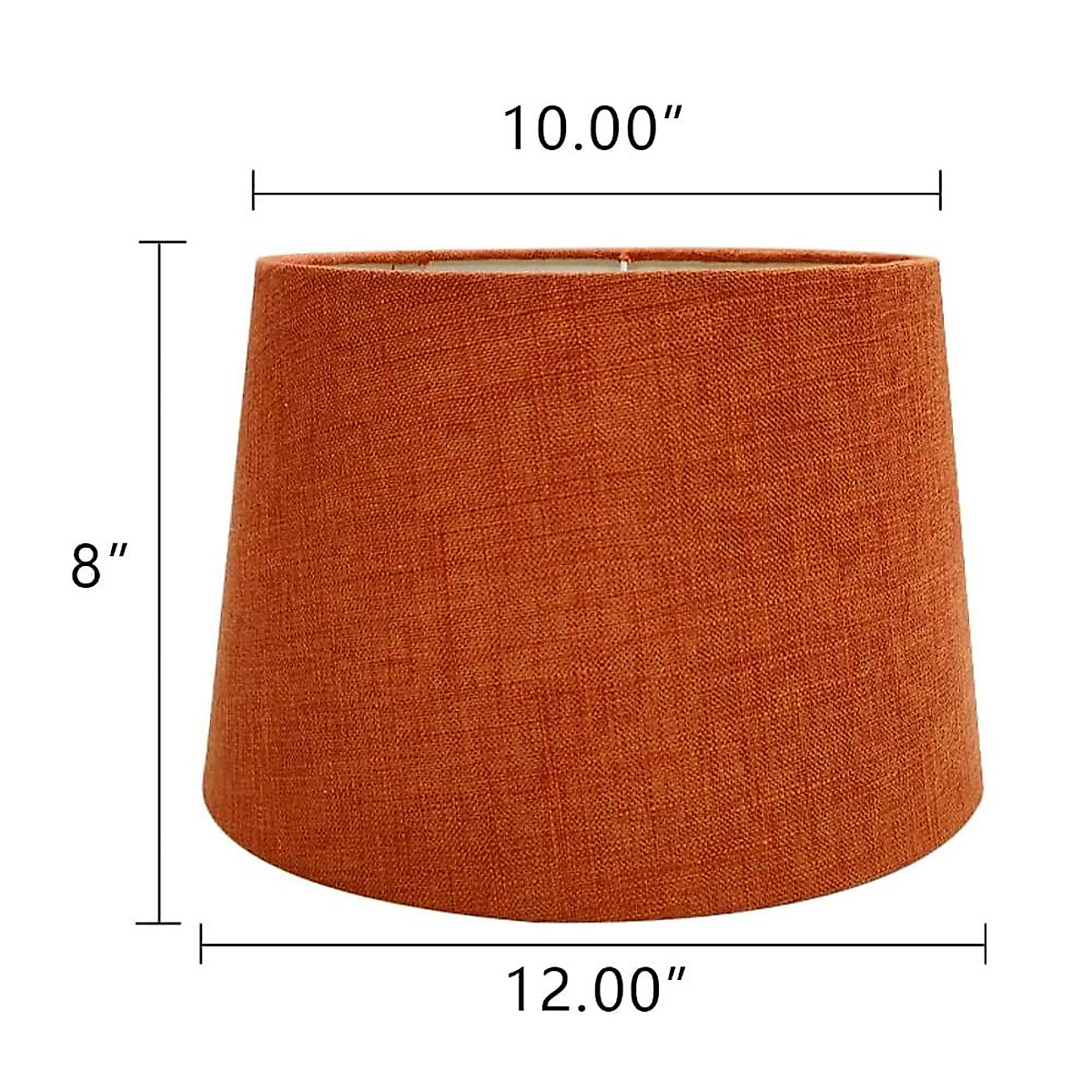 TOOTOO STAR 2 Pack Double 10x12x8" Fabric Natural Linen Cone Drum Hand Craft Medium Lamp Shade Set of 2, Lampshade for Floor Table Lamp, Spider (Set of 2, Rust Orange)