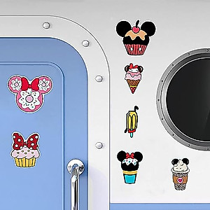 Food Cute Magnets Set for Fridge, Funny Sweets Mouse Refrigerator Kitchen Locker Whiteboards Cruise Car Magnet Decorations Stickers for Carnival Party Home Magnetic SuSpplies Favors (7PCS)