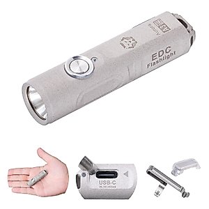 RovyVon A3 Pro G4 USB-C Rechargeable 7000K EDC Flashlight, 650 High Lumen Ultra Bright with Cool White, Momentary On, Lock Mode, Gift for Pocket Outdoor(Marble Surface)