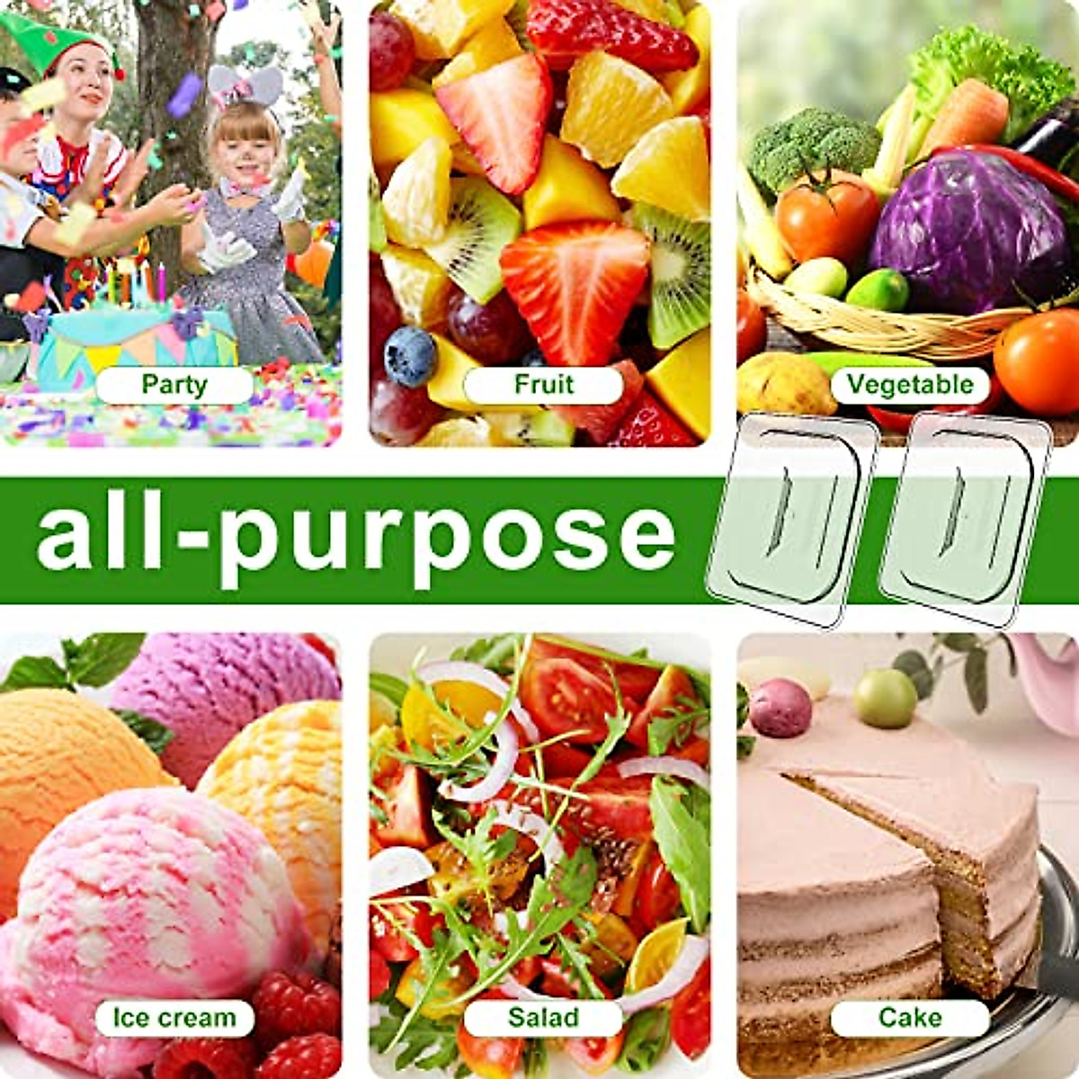 8 Pcs Polycarbonate Hotel Pan Lids with Handle 1/6 Size Food Pan Lid Clear Plastic Steam Table Pan Lid 6.9”x 6.3”Commercial Food Storage Containers Covers for Restaurant Hotel