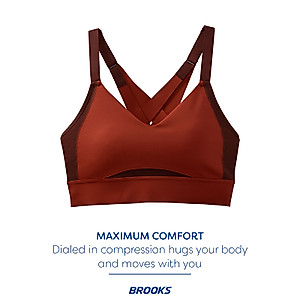 Brooks Women's Interlace Sports Bra for High Impact Running, Workouts & Sports with Maximum Support - Copper/Run Raisin - 30 A/B