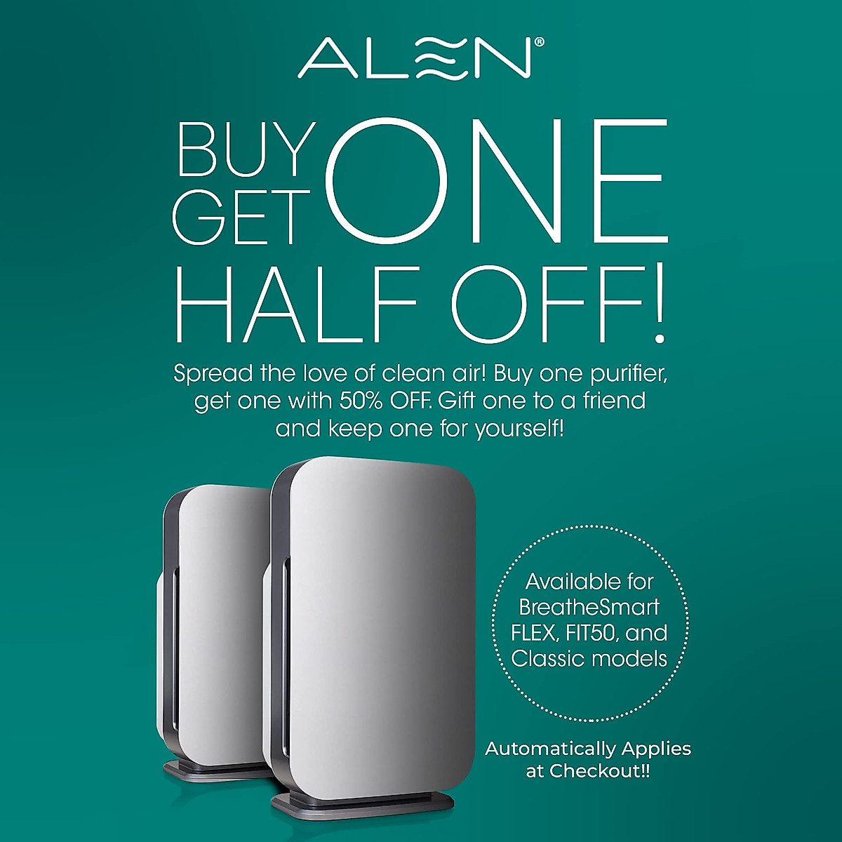 Alen BreatheSmart Classic H13 HEPA Air Purifier, Air Purifiers For Home Large Room w/ 1100 SqFt Coverage, Medical-Grade Air Cleaner for Mold & Bacteria, up to 12 Mos. Filter Life, Espresso