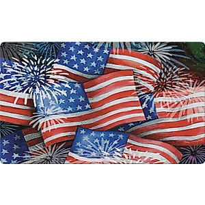 Toland Home Garden 800047 Sparkling Old Glory Summer Door Mat 18x30 Inch 4th of July Outdoor Doormat for Entryway Indoor Entrance