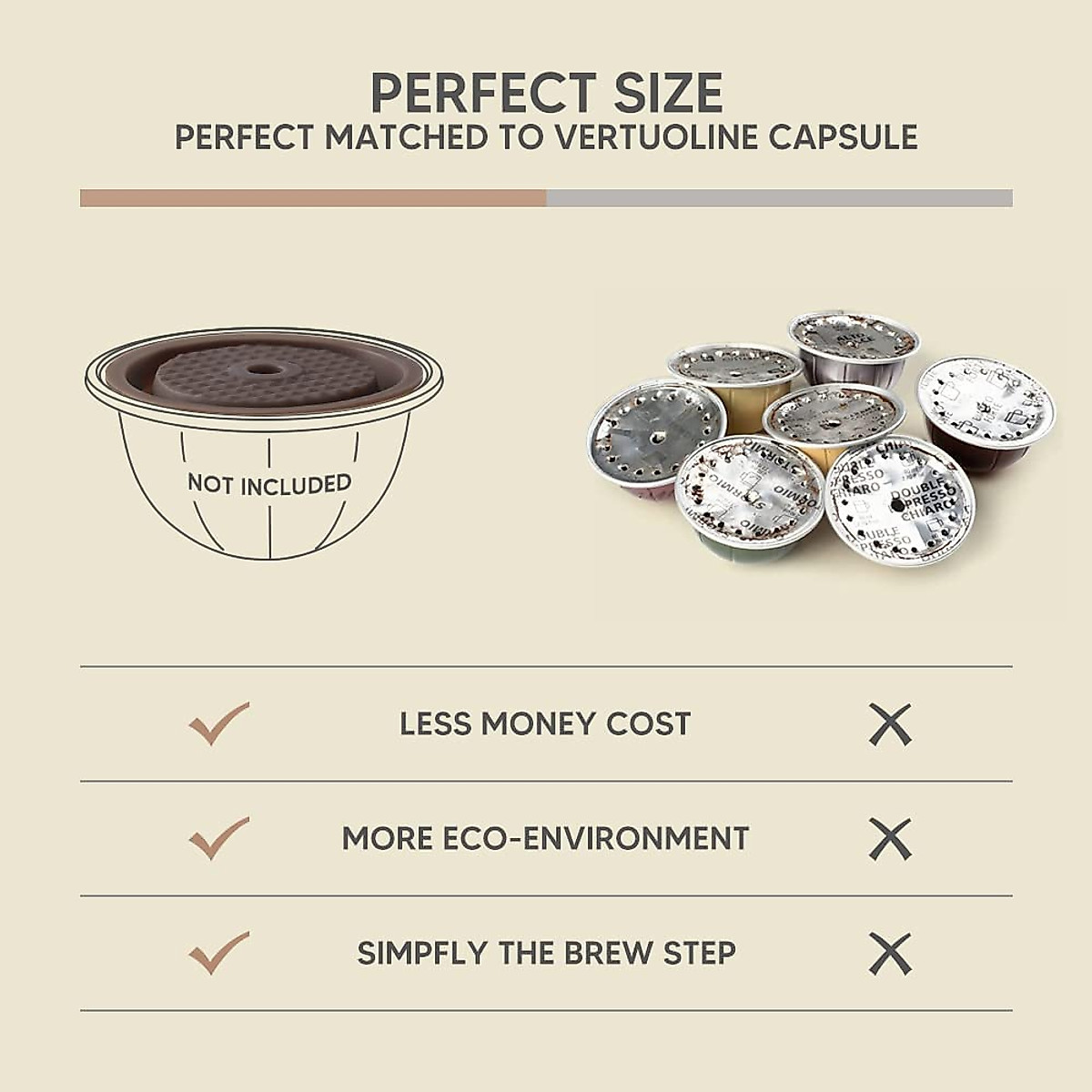 Reusable Coffee Capsule Lid For Original Vertuoline Coffee Pod Food Grade Silicone Cap For Refillable Nespresso Vertuo Capsule, BENFUCHEN Silicone Capsule Cover For VertuoPods, 1 Silicone Lid