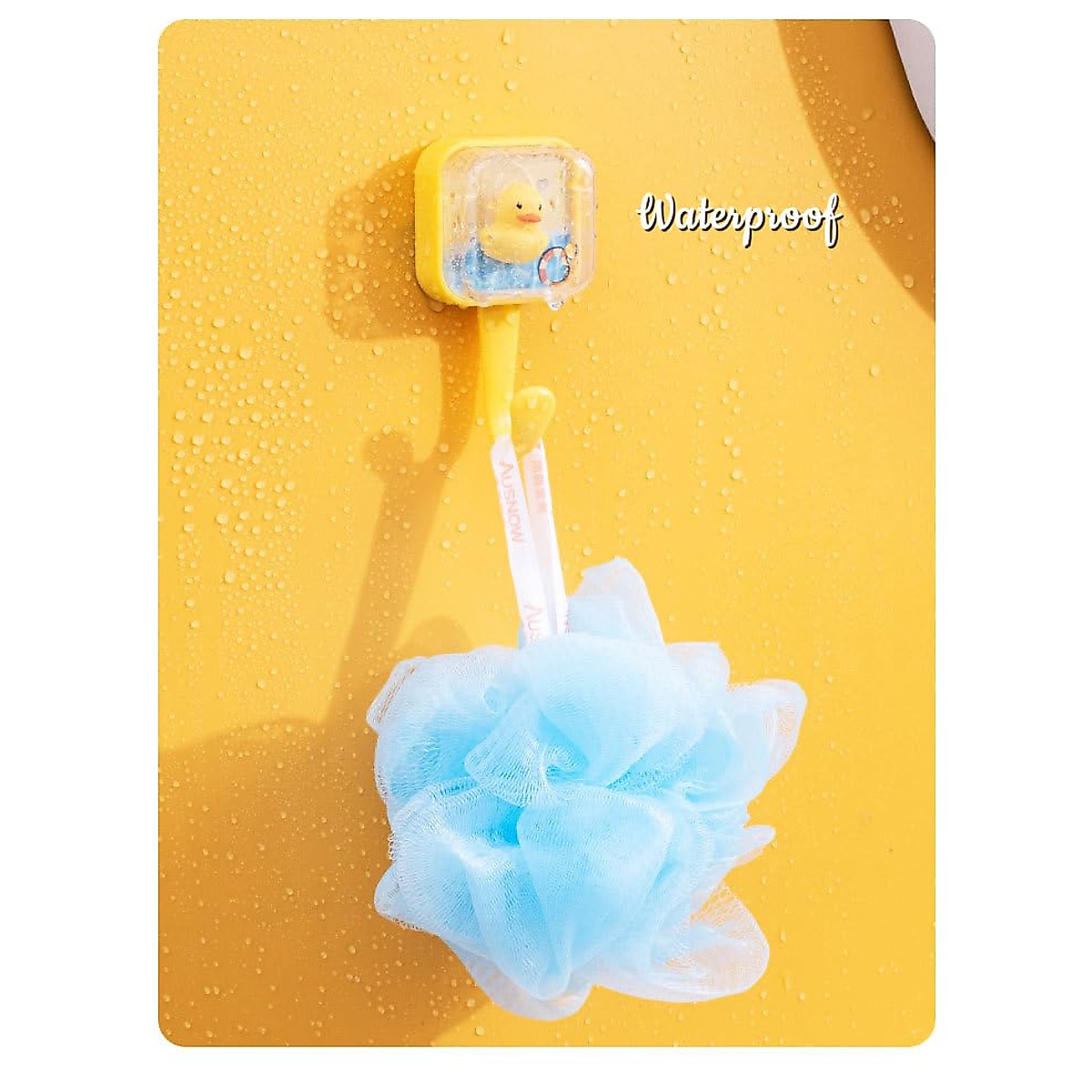 Gautsa Cute Adhesive Hooks, Animal Bounce, Spring Shaking Duck Polar Bear Squirrel, No Nails, Waterproof, for Key Purse Robe Towel, Creative Individual Hook Set of 3 (3 Pack)