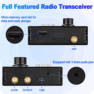 Portapack H2, 3.2in TFT Touch Screen Radio Transceiver 1MHz‑6GHz, SDR Radio Receiver Kit for Communication, 3.5mm Audio Jack USB Charge, Built-in Speaker and 2000mAh Lithium Battery