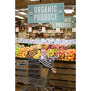 Premium Baby Car Seat Cover Set By Ike & Leo - Multipurpose Stretchy Baby Cart Canopy -Breastfeeding Cover - Lightweight & Breathable - Black & White Classic Stripes Design - Bonus Bamboo Nursing Pads