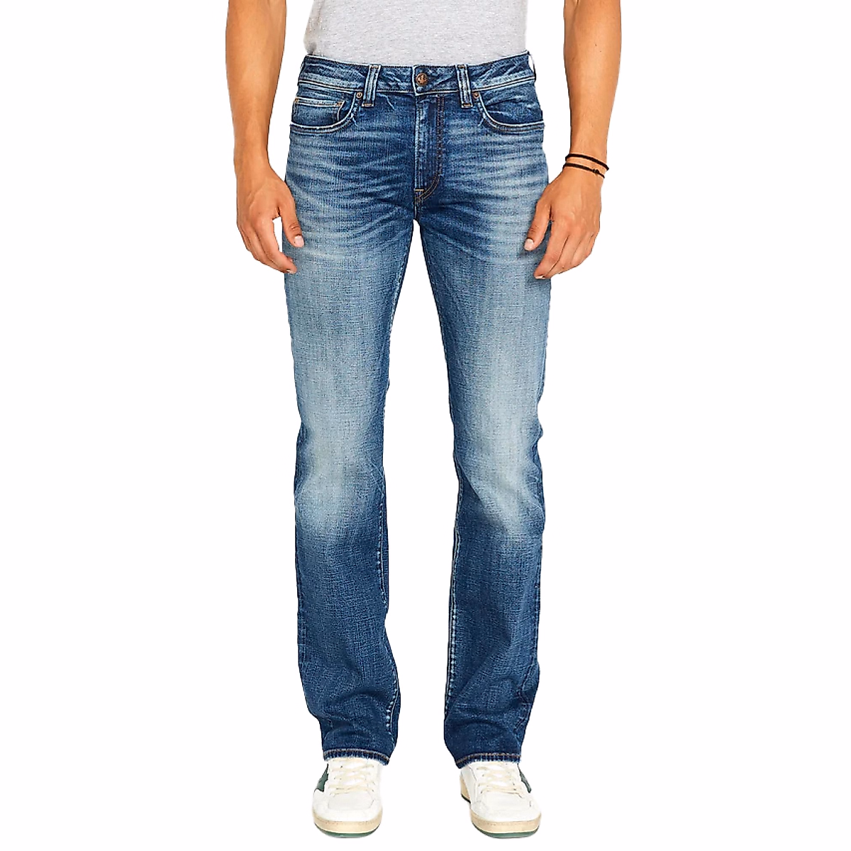 Buffalo David Bitton Men's Relaxed Straight Driven Jeans, Authentic and Sanded Indigo, 34W x 30L