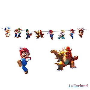 Soniics Birthday Party Supplies - 187pcs Birthday Party Decorations Include Backdrop, Banner, Tableware, Tablecloth, Cake Cupcake Toppers, Foil Balloons, Balloons, Stickers, Swirls (Random Theme)