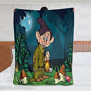 Dopey Lantern- Ultra Soft Throw Blanket Flannel Fleece All Season Light Weight Living Room Bedroom Warm Blanket 80×60inch L M