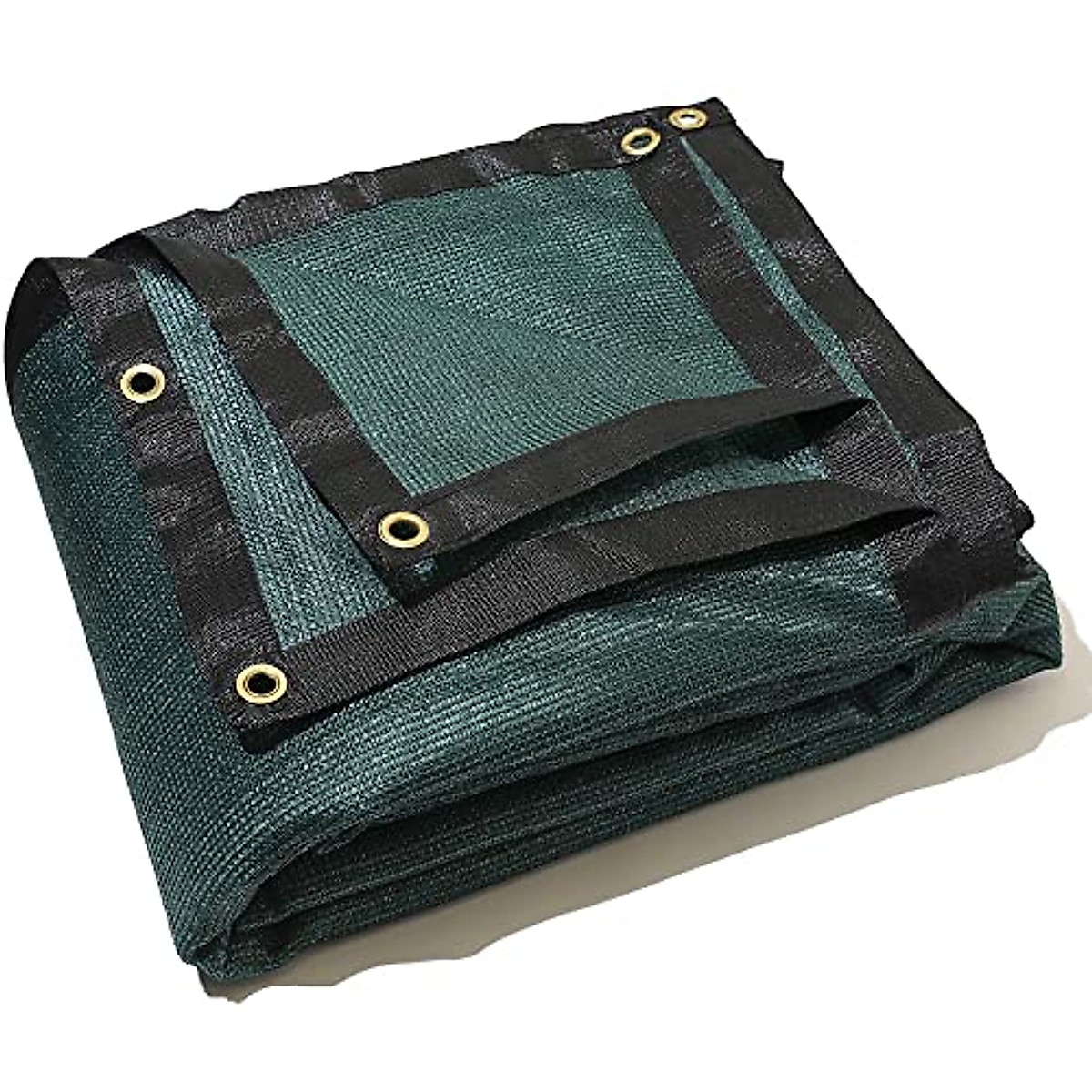 90% Green 6ft x 8ft High Density Fabric Shade Sun Shade Cloth Shade Mesh Canopy Taped Edge with Grommets for Garden Patio, 12pcs Bungee Balls Ropes Included