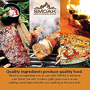 Smoak Firewood 16inch Length Premium Cooking Wood & Firewood Logs – Used for Grills, Smokers, Pizza ovens, stoves, firepits or fireplaces – USDA Certified Kiln Dried (Cherry – 60-70lbs 16inch Wood)