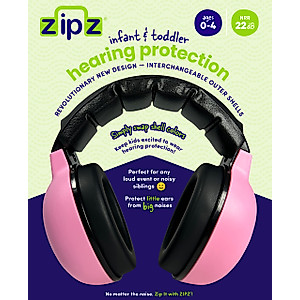 ZIPZ Baby & Toddler Earmuffs – Innovative Design – Change Colors with Magnetic Shells – Hearing Protection Headphones 0-4 yrs