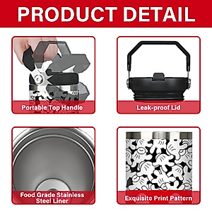 thmasamwr Cute Mouse Tumbler with Lid and Straw, Stainless Steel 30oz Tumbler with Handle, Cartoon Mouse Gifts Coffee Mug Water Bottle Cups for Women and Girls