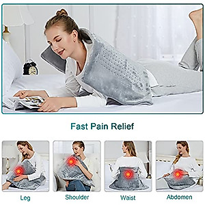 Heating Pad for Back Pain Relief, CAROMIO 33"x17" Extra Large Electric Heating Pads for Cramps Neck and Shoulders, Moist & Dry Heat Therapy,2H Auto Off,4 Temperature Settings,Machine Washable
