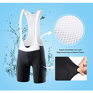 Santic Men's Cycling Bib Shorts 4D Padded Breathable Road Bike Cycling Bibs Biking Bicycle Gel Long Travel White
