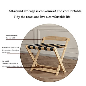 Household Products Wooden Foldable Luggage Rack Portable Hotel Luggage Storage Rack Modern Bedroom Suitcase Luggage Rack Luggage Storage Rack Can Bear 50Kg (Walnut)