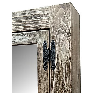 Solid Wood Whitewash Rustic Medicine Cabinet/Surface Mount/Handmade