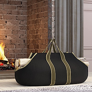 Fire Beauty Large Canvas Log Tote Bag Firewood Log Carrier