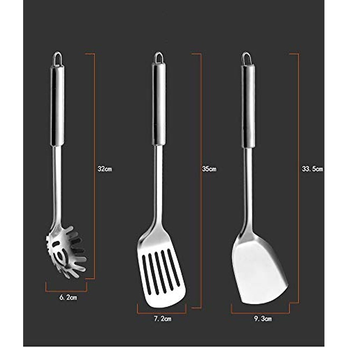 7Pieces Stainless Steel Kitchenware Set Cooking Spoon Shovel Spatula Soup Colander Home Kitchen Utensils Tools Gifts Kitchen