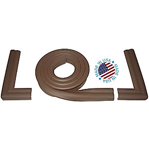 KidKusion Hearth Cushion | Made in USA | Brown | 8.33 Ft of Padding | Child Safety, Edge and Corner Guard, Babyproof Fireplace Bumper