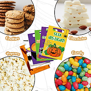Hotop 150 Pieces Christian Pumpkin Plastic Bags Halloween Goody Bags for Sunday School Supplies Trick-or-treat Bags Church Bags Religious Halloween Party Decor