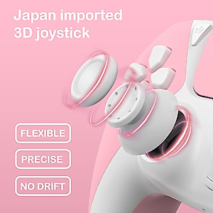 OUBANG for PS4 Controller, Pink Game Remote for Elite PS4 Controller with Turbo, Steam Gamepad Work with Playstation 4 Controller with Back Paddles, Scuf Controllers for PS4/Pro/Silm/PC/IOS/Android