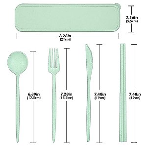 4 Sets Reusable Utensils Set with Case, Travel Utensils with Case, Reusable Utensils for Lunch Box accessories, Portable Chopsticks Knife Fork and Spoon Lunch Utensils Set for Work,Travel or Daily use