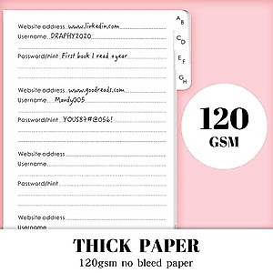 DRAPHY Password Book with Alphabetical Tabs. Medium Size Internet Password Keeper for Logins, and Web Addresses. Leatherette Hardcover Password Log Notebook & Organizer for Home and Office (Rose Gold)