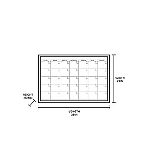 WallPops WPE0447 Large Monthly Dry Erase Calendar Decal, White & Off-White