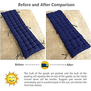 KBIKO-zxl 1 Pack Lounge Chair Cushion Indoor Outdoor Chaise Lounge Cushions with Cap Perfect for Garden Patio Mattress for Zero Gravity Chair (Blue)