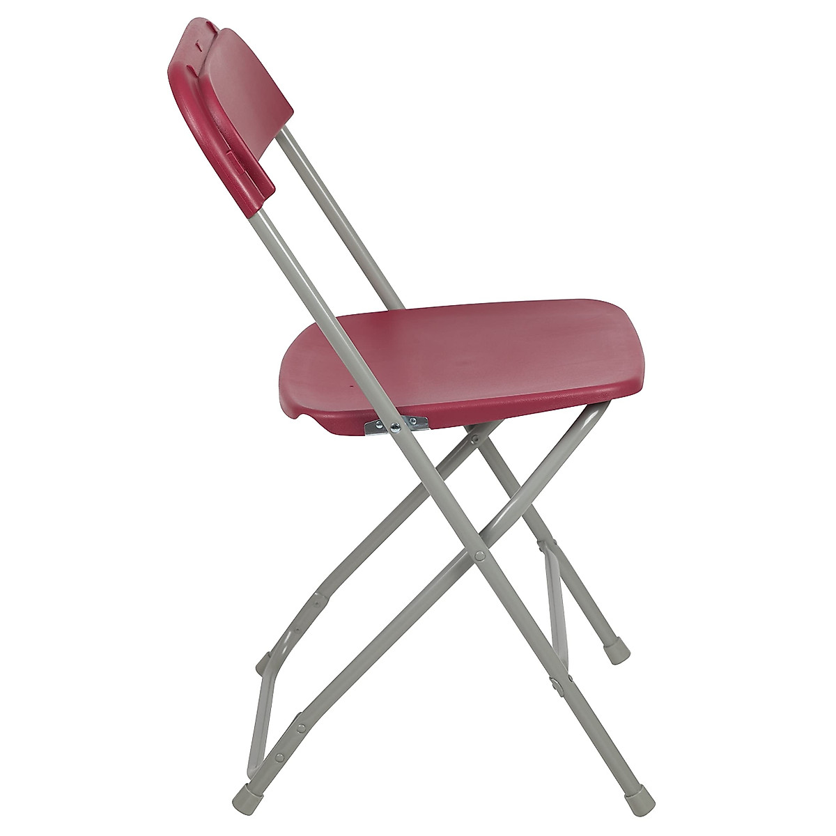 EMMA + OLIVER Set of 2 Plastic Folding Chairs - 650 LB Weight Capacity Lightweight Stackable Folding Chair in Red