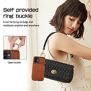 Furiet Wallet Case for iPhone 11 6.1 with Wrist and Shoulder Strap Card Holder Ring Stand Flip PU Leather 6+ Card Slots RFID Blocking Phone Cover for iphone11case iPhone11 i Phone11 11s XI 11R Brown